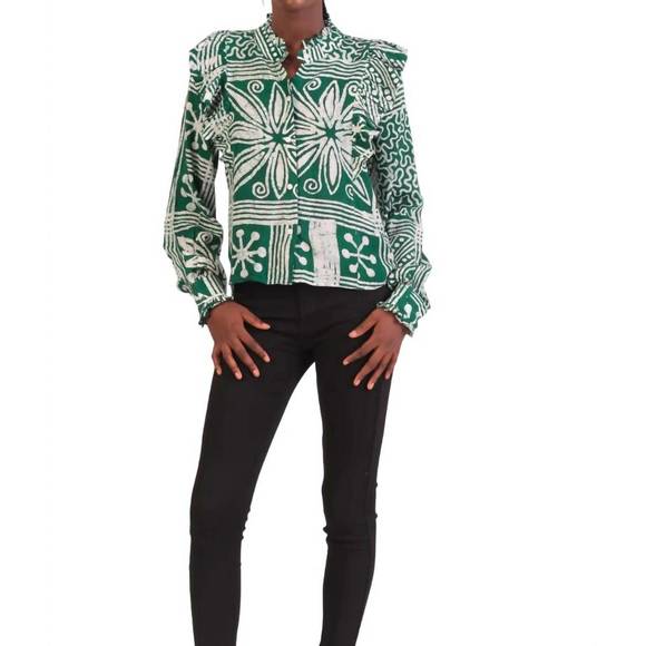 Busayo | Tops | New Busayo Mayowa Top In Greenwhite | Poshmark